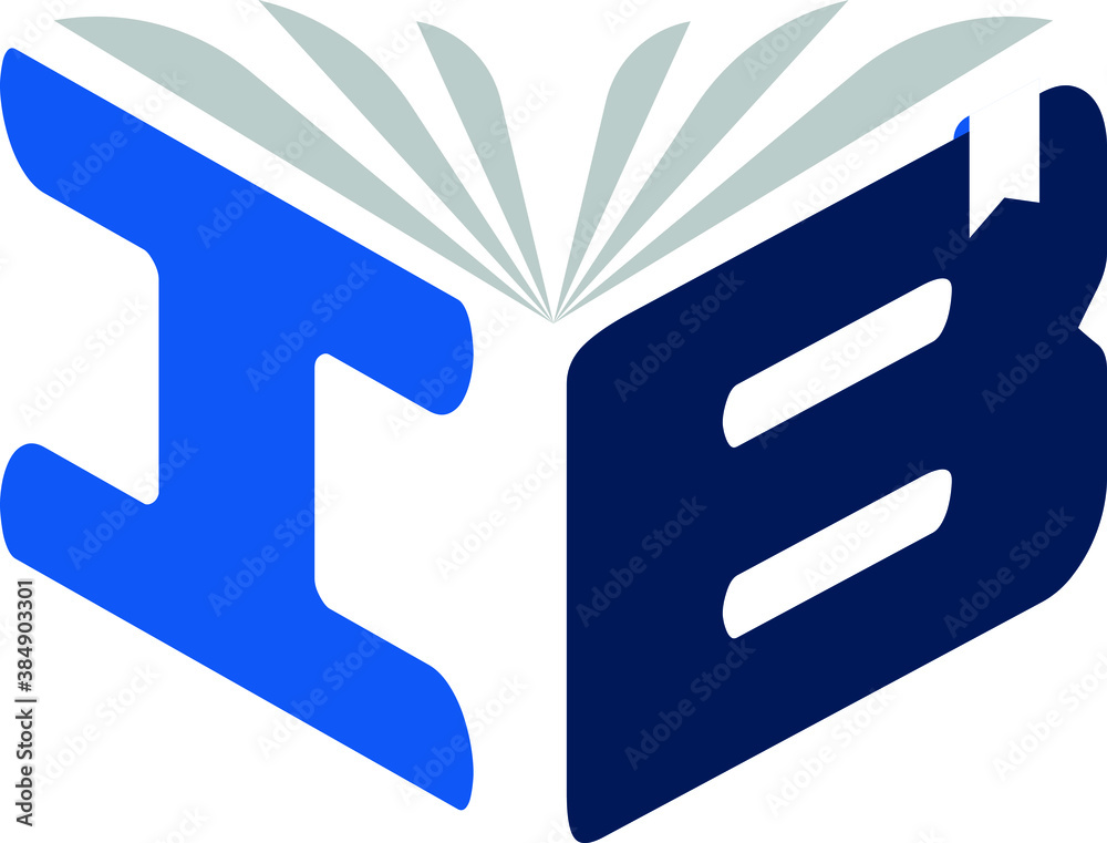 ib Initial letter book logo vector concept. education icon Stock Vector ...
