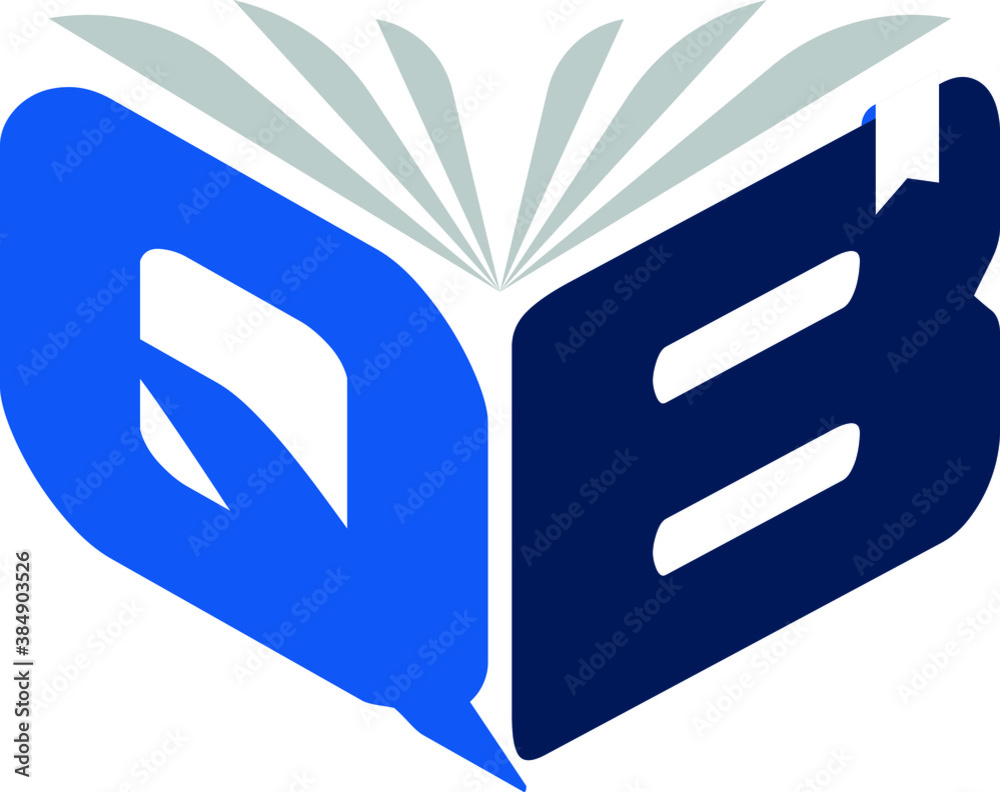 qb initial letter book logo vector concept. education icon symbol Stock ...