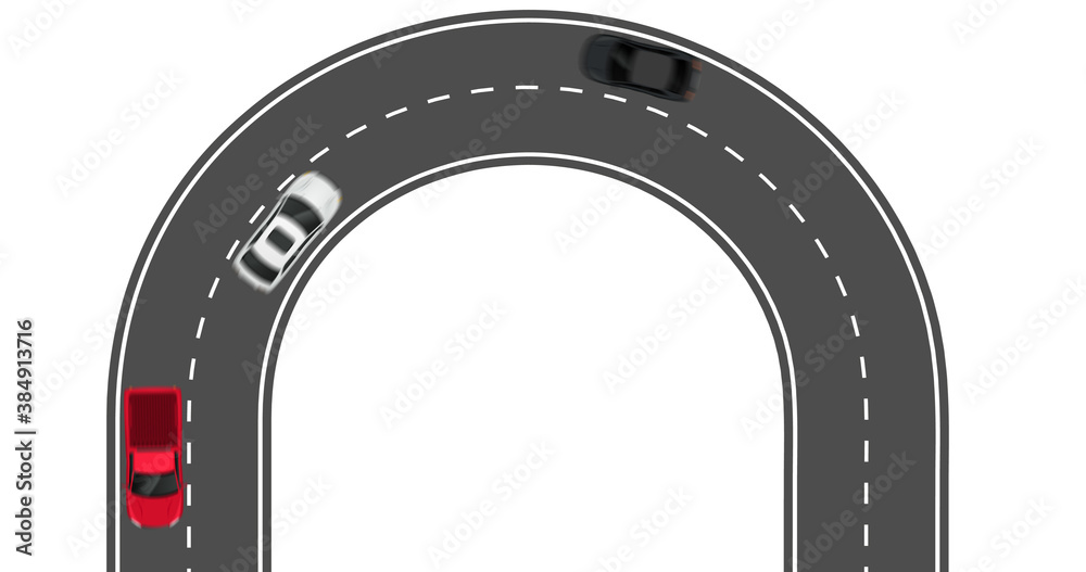 Highway road with out traffic jam. moving car on highway road. 2d ...