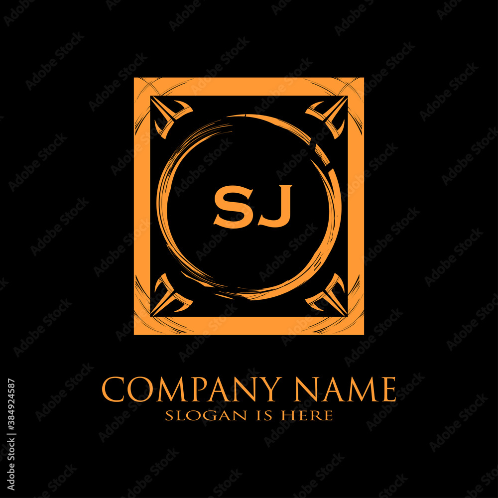 SJ Letter Initial with Royal Luxury Logo Template. Stock Vector | Adobe Stock