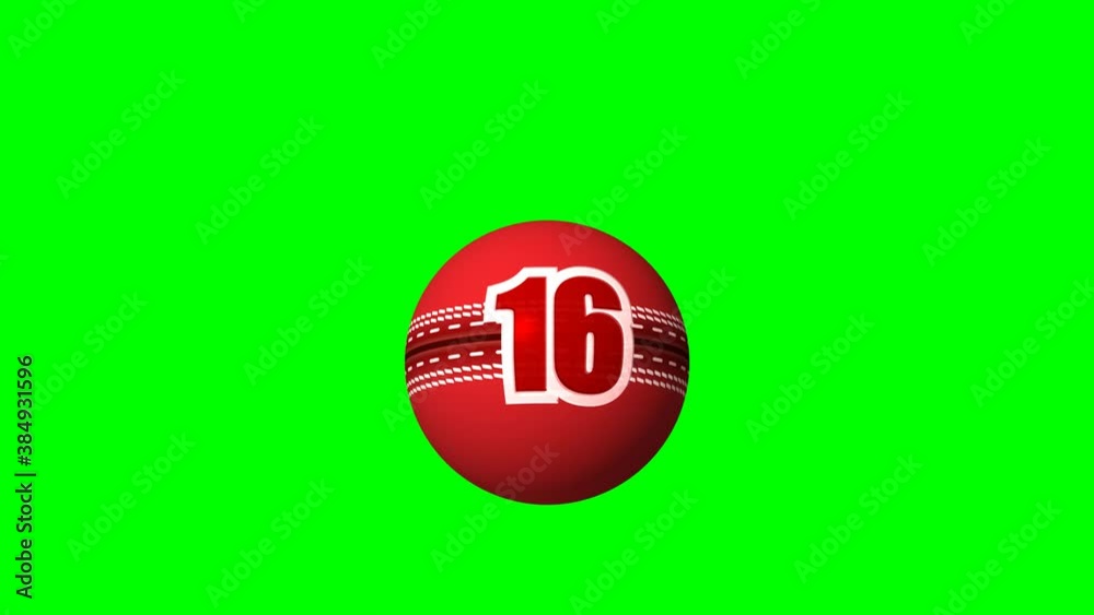 cricket ball floating motion animated with counting down number on ...