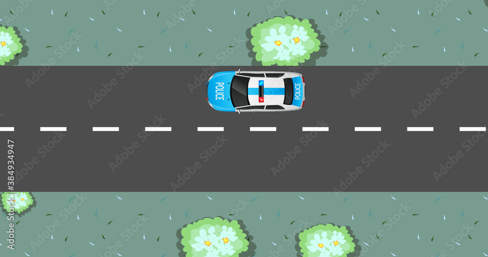 Highway road with out traffic jam. moving car on highway road. 2d ...