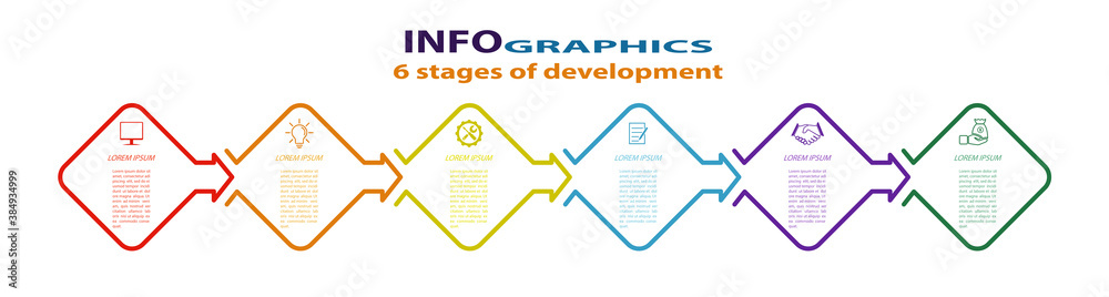 Infographics with icons for business, Finance, project, plan, or ...