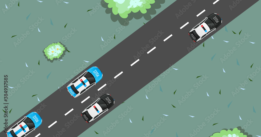 Highway road with out traffic jam. moving car on highway road. 2d ...
