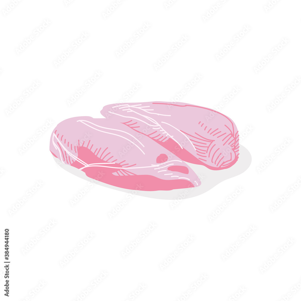 Fresh raw fillet chicken meat part. Uncooked nutritious dietary product ...