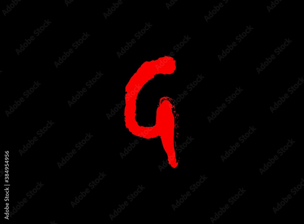 G Horror bloody, scary vector letter. Insane Fear brutal, scream font ...