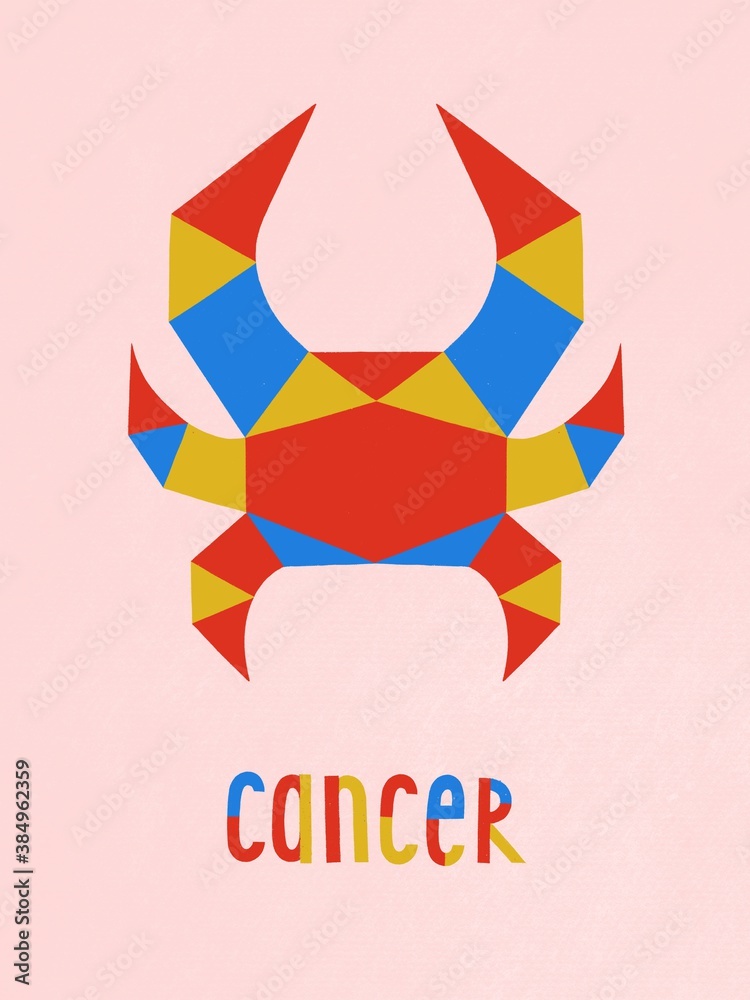 Abstract Cancer Zodiac Sign