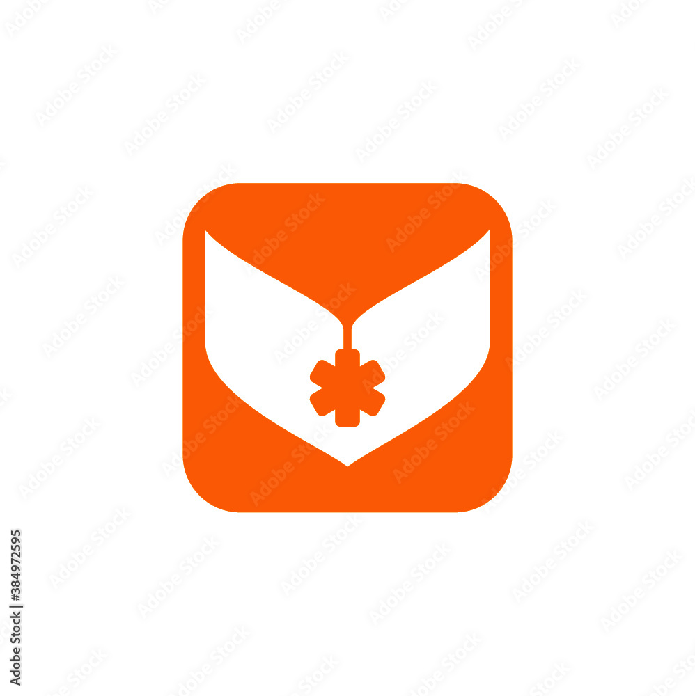 medicial emblem button logo design icon vector on white background ...