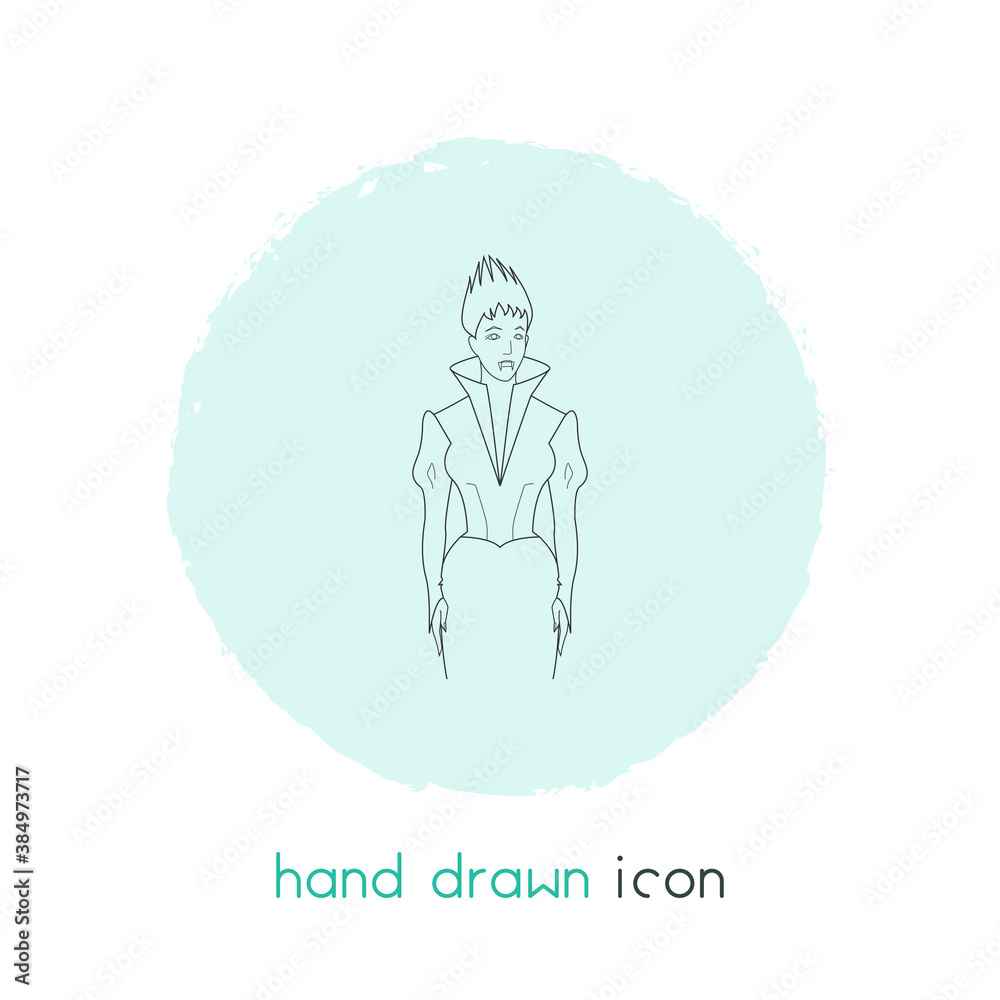 Vampire girl icon line element. Vector illustration of vampire girl ...
