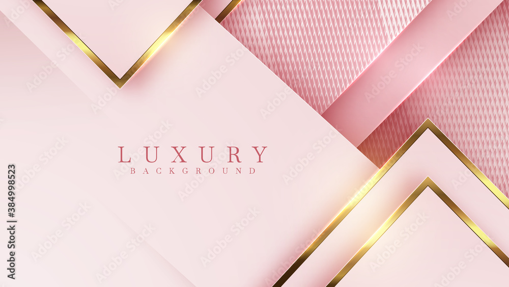 Luxury pink pastel abstract background combine with golden lines ...