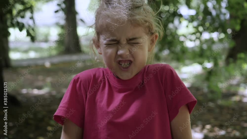 Child Shouting Loud. Portrait of Shocked, Angry and Emotional Little ...