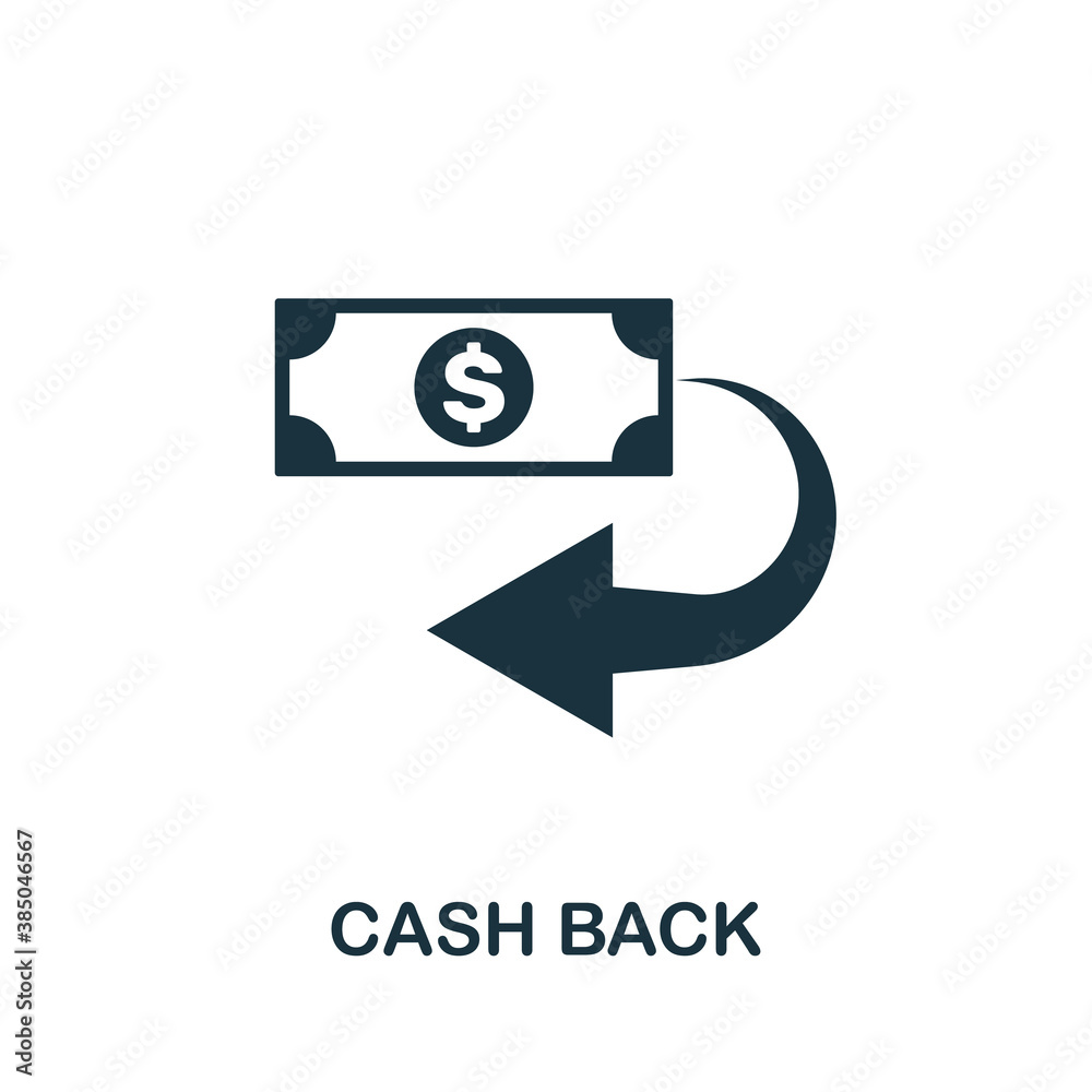 Cash Back icon. Simple element from loyalty program collection. Filled ...