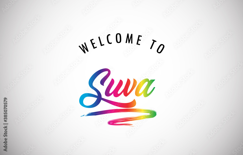 Vetor de Suva Welcome To Message in Beautiful and HandWritten Vibrant ...