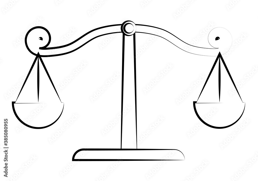 Icono negro de una balanza clásica. Stock Vector | Adobe Stock