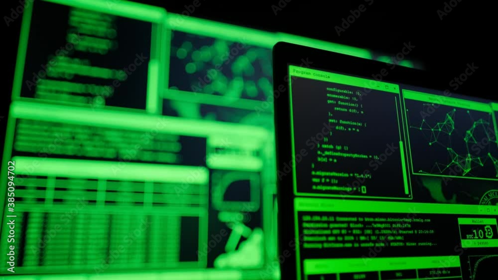 Writing programming code on laptop. Web site codes on computer monitor. Technology background ...