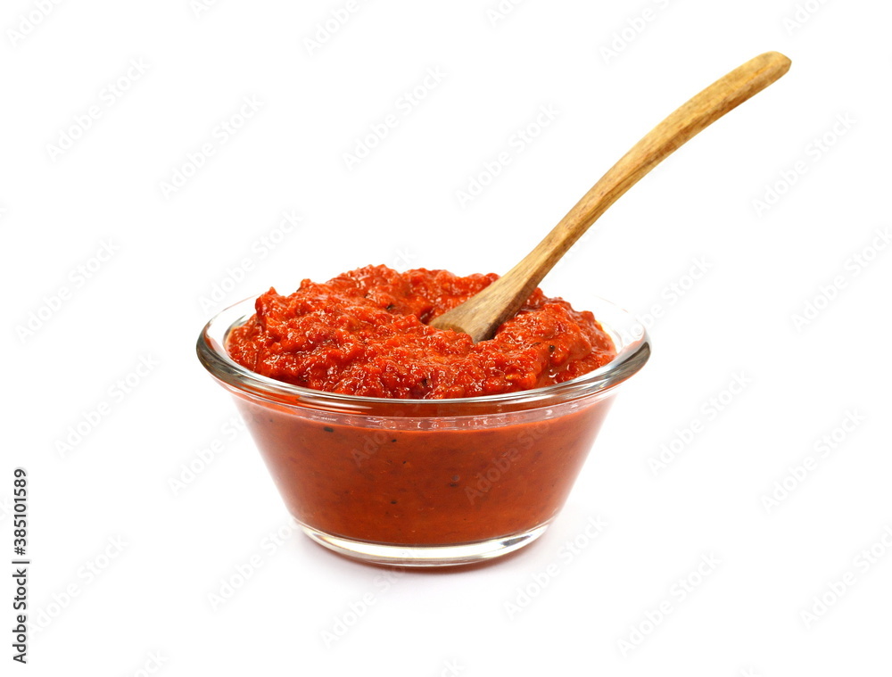 Ajvar - traditional macedonian serbian dish made from red bell peppers ...