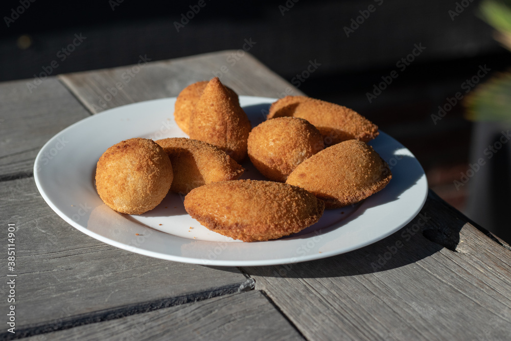 Salgados, salgadinhos, brazilian snacks and party finger food, rissoles ...