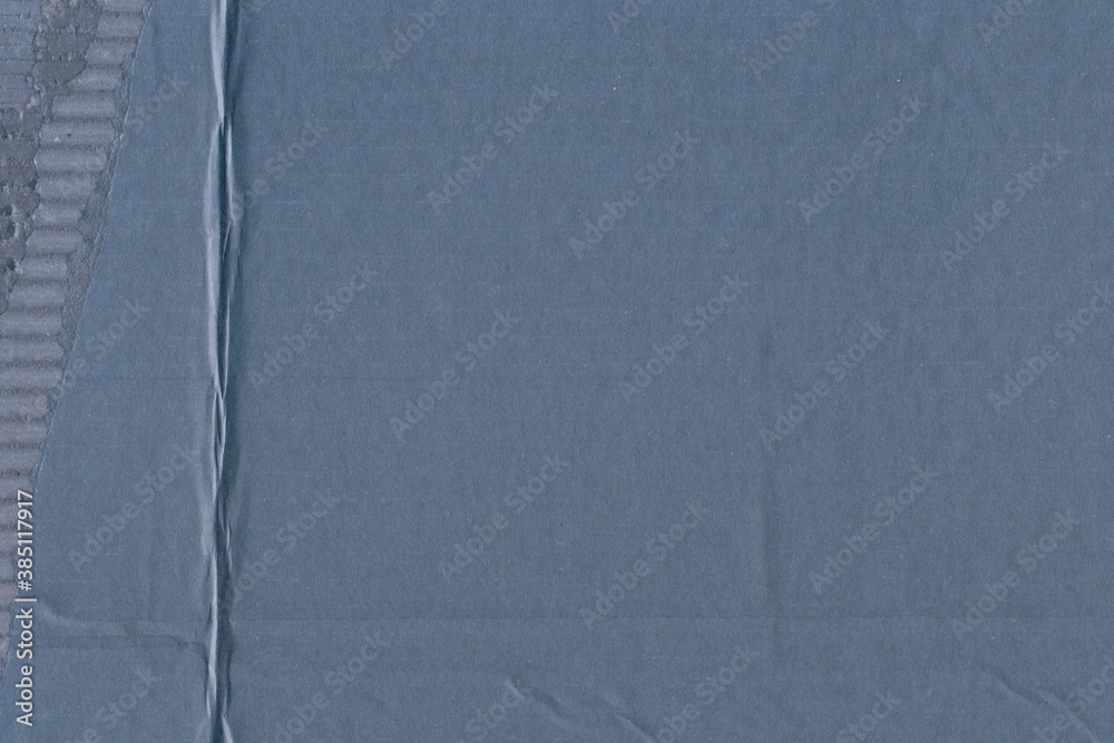 A blue vintage rough sheet of carton. Recycled environmentally friendly ...