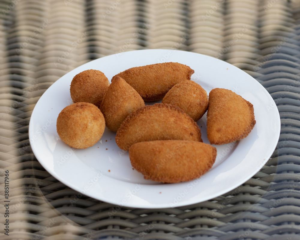 Salgados, salgadinhos, brazilian snacks and party finger food, rissoles ...