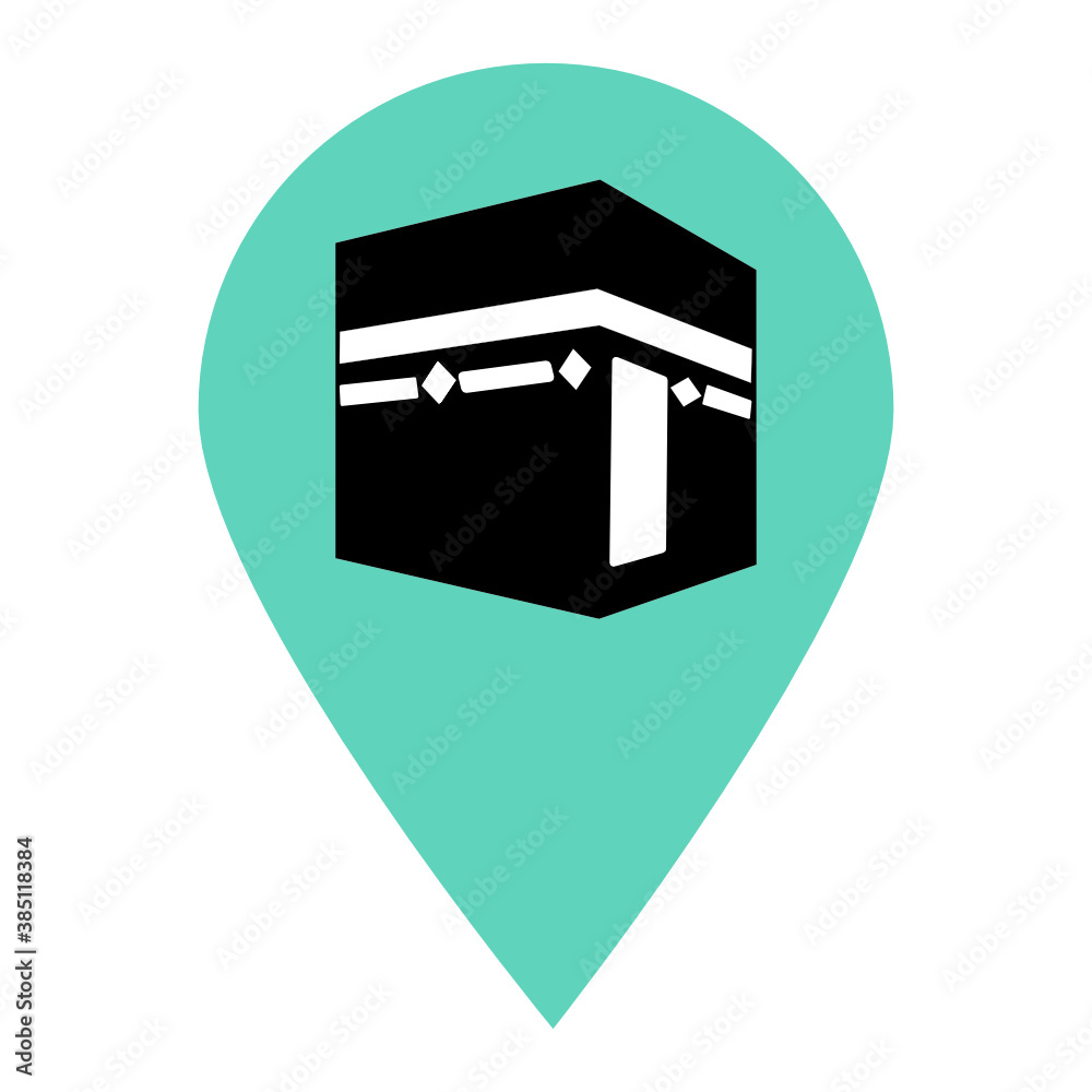 Qibla - Muslim prayer direction. Kaaba direction. Mecca. Saudi Arabia ...