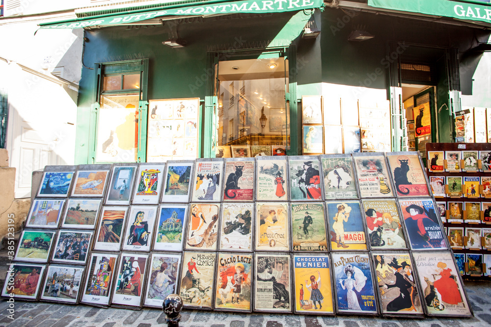 MONTMARTRE - OCTOBER 6. 2016: the famous poster of Le Chat Noir, the ...