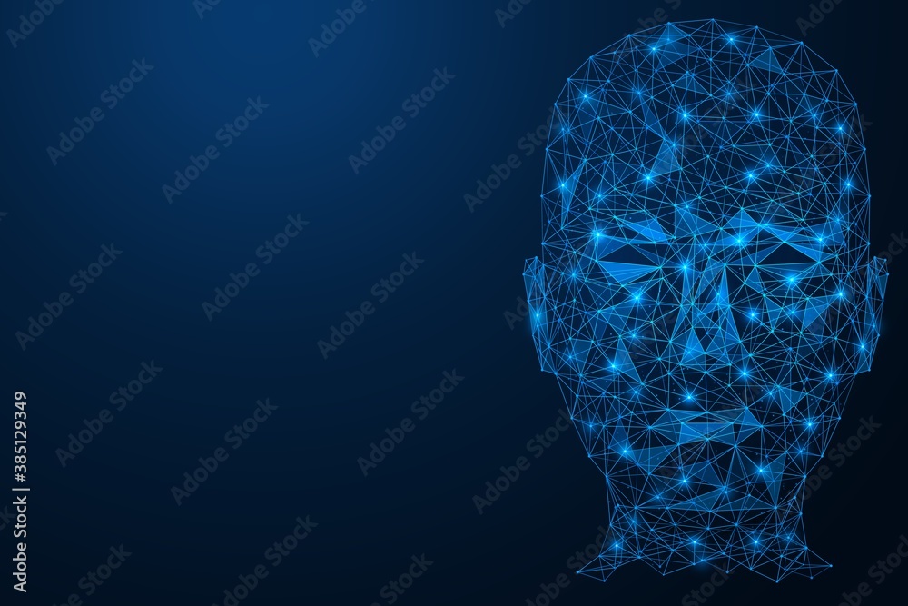 Human face. Personal identification technology. User recognition system ...