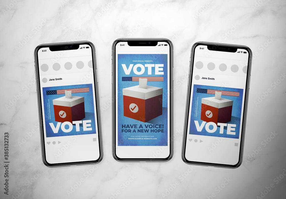 General Election Day Social Media Layouts Stock Template | Adobe Stock