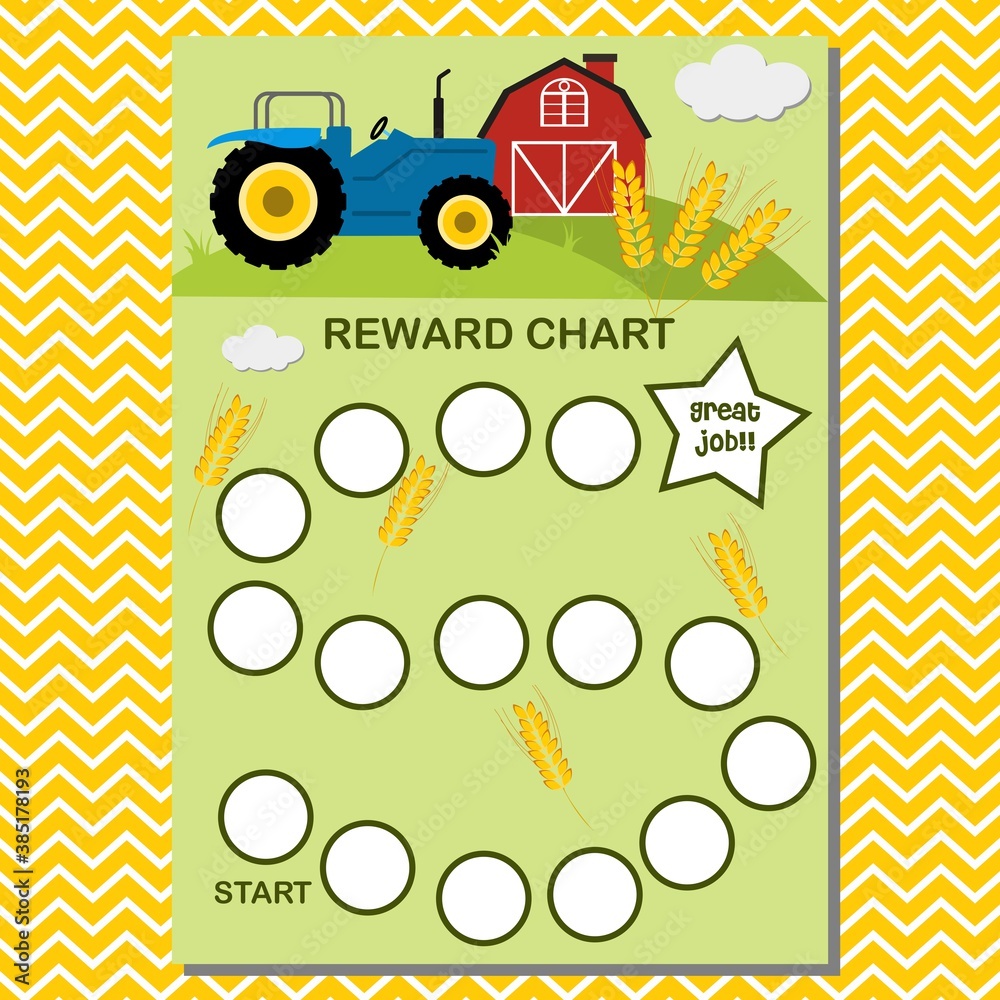 Farm Reward Chart for boy or girl Stock Vector | Adobe Stock