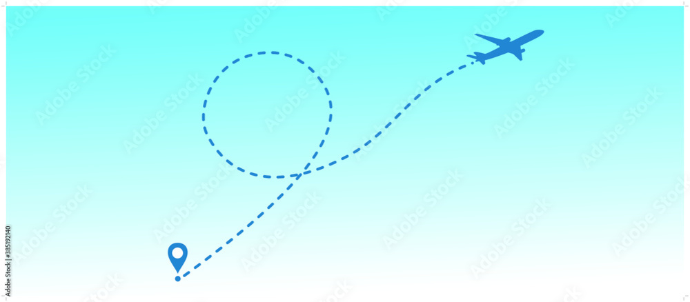 The route of the aircraft. Flight trips that are routed with pins ...