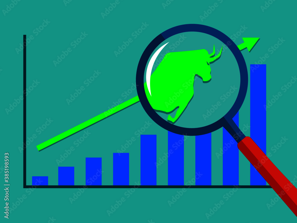 Bull market vector. The concept of Bull market on stock market ...