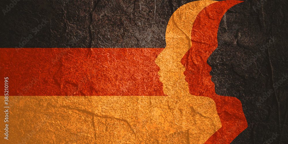 Man avatar profile view. Male face silhouettes row. Flag of Germany 素材庫 ...