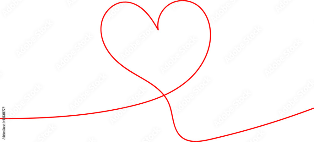 Red heart - outline drawing for an emblem or logo. Template for ...