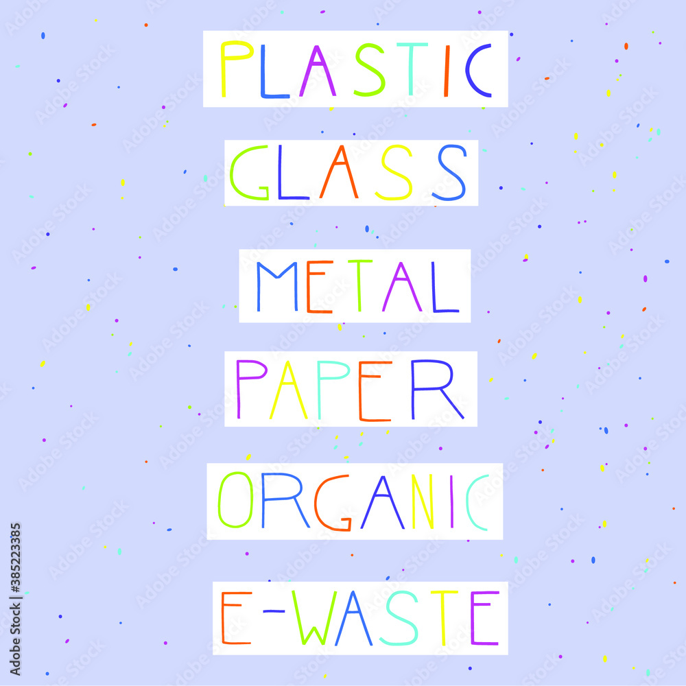 vector illustration set of rainbow lettering text on the theme of ...