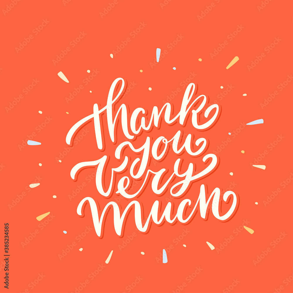 Thank you very much. Vector lettering card. Stock Vector | Adobe Stock