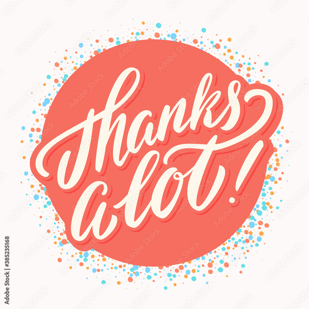 Thanks a lot. Thank you vector lettering card. Stock Vector | Adobe Stock