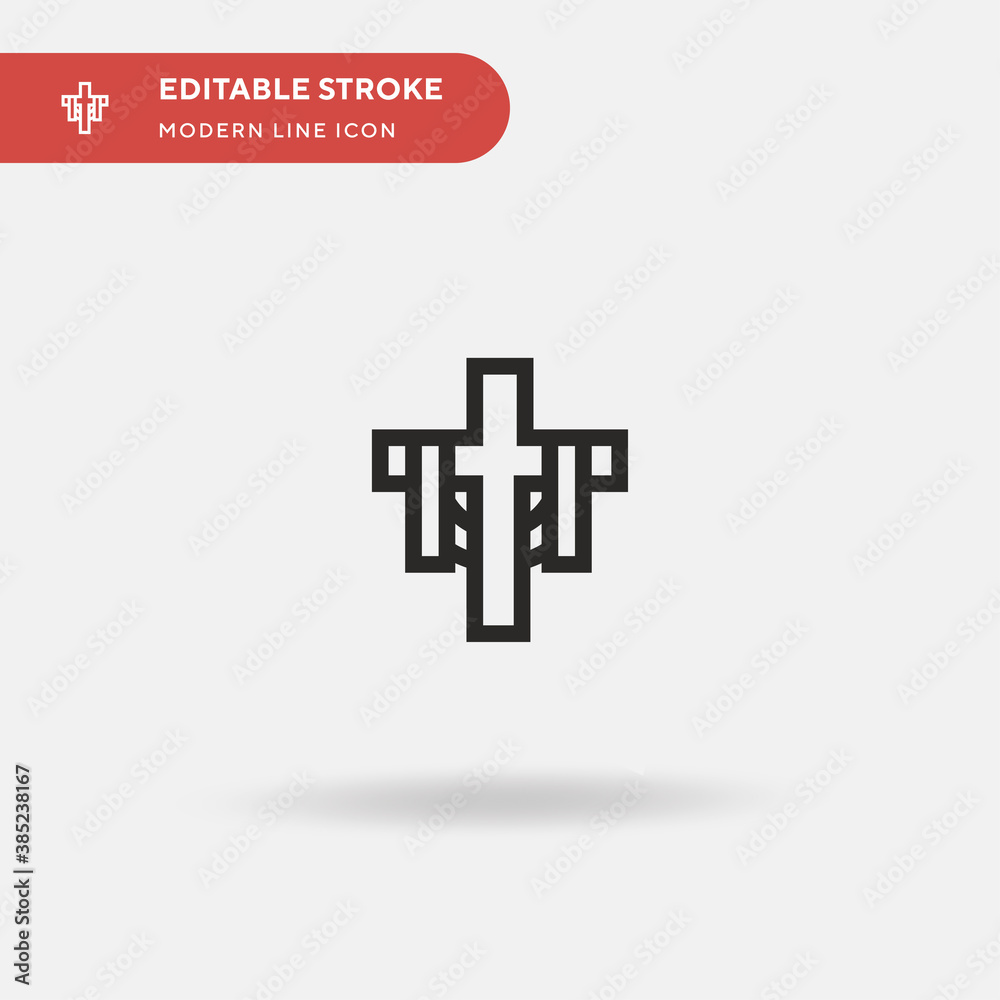 Cross Simple vector icon. Illustration symbol design template for web ...