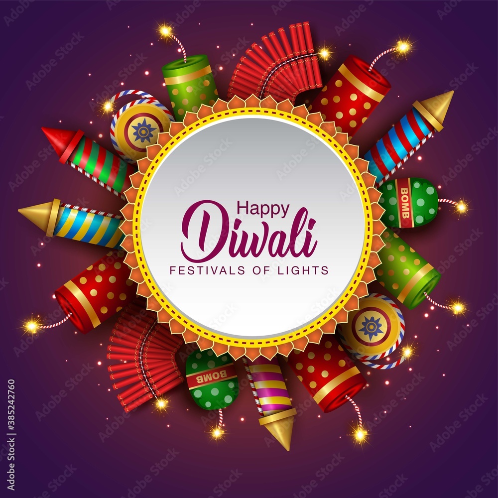 Happy Diwali celebration background. Top view of banner design ...