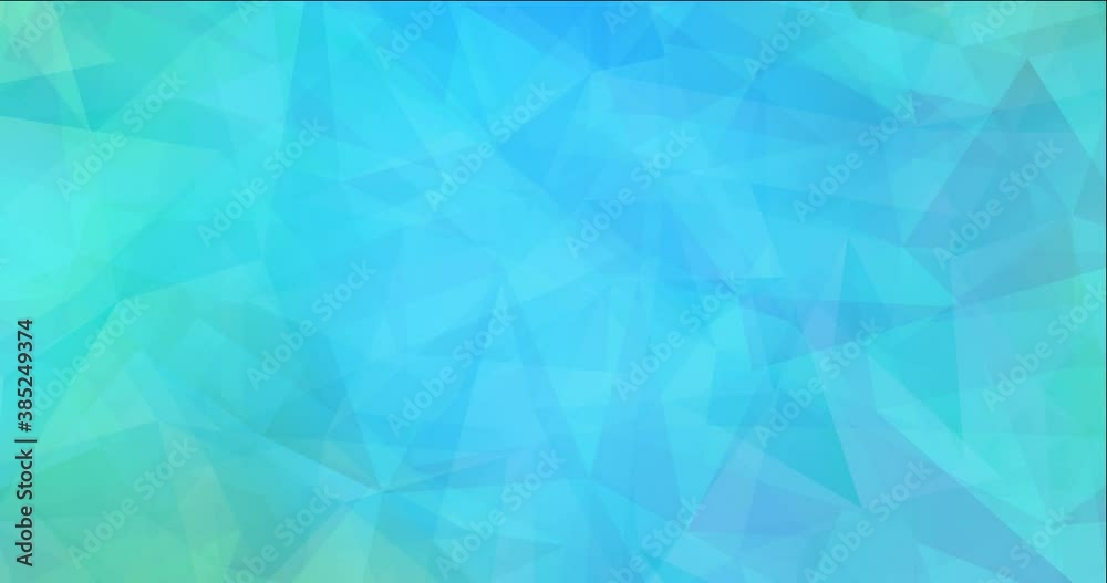 4K looping light blue, green polygonal video sample. Flowing colorful ...