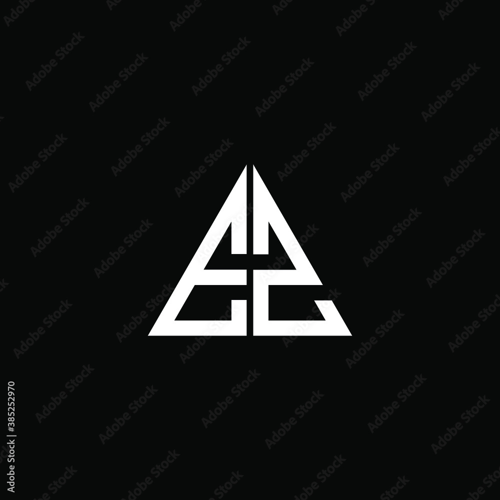 E Z letter logo abstract design on black color background, ez monogram ...