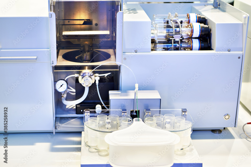Atomic absorption spectrometer with flame atomization Stock Photo ...