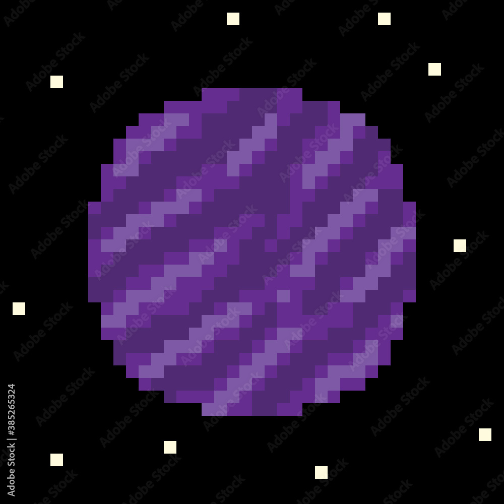 Planet in space. 3d rendering. Planet pixel art. Stock Vector | Adobe Stock