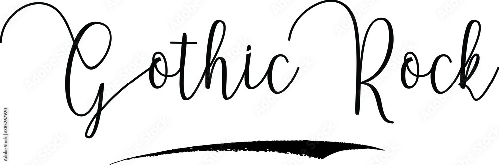 Gothic Rock Cursive Calligraphy Text Black Color Text On White ...