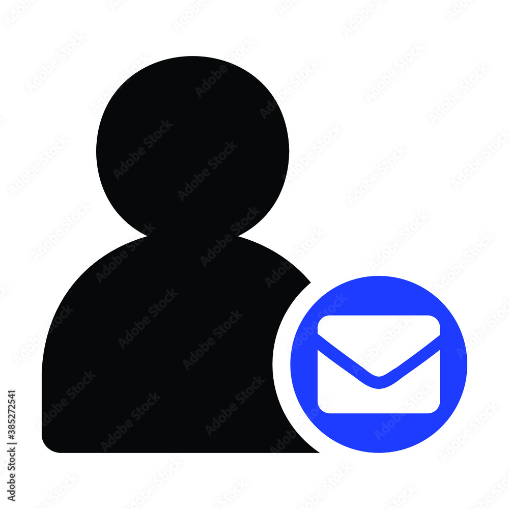 Message icon vector user person profile avatar with envelope symbol for ...
