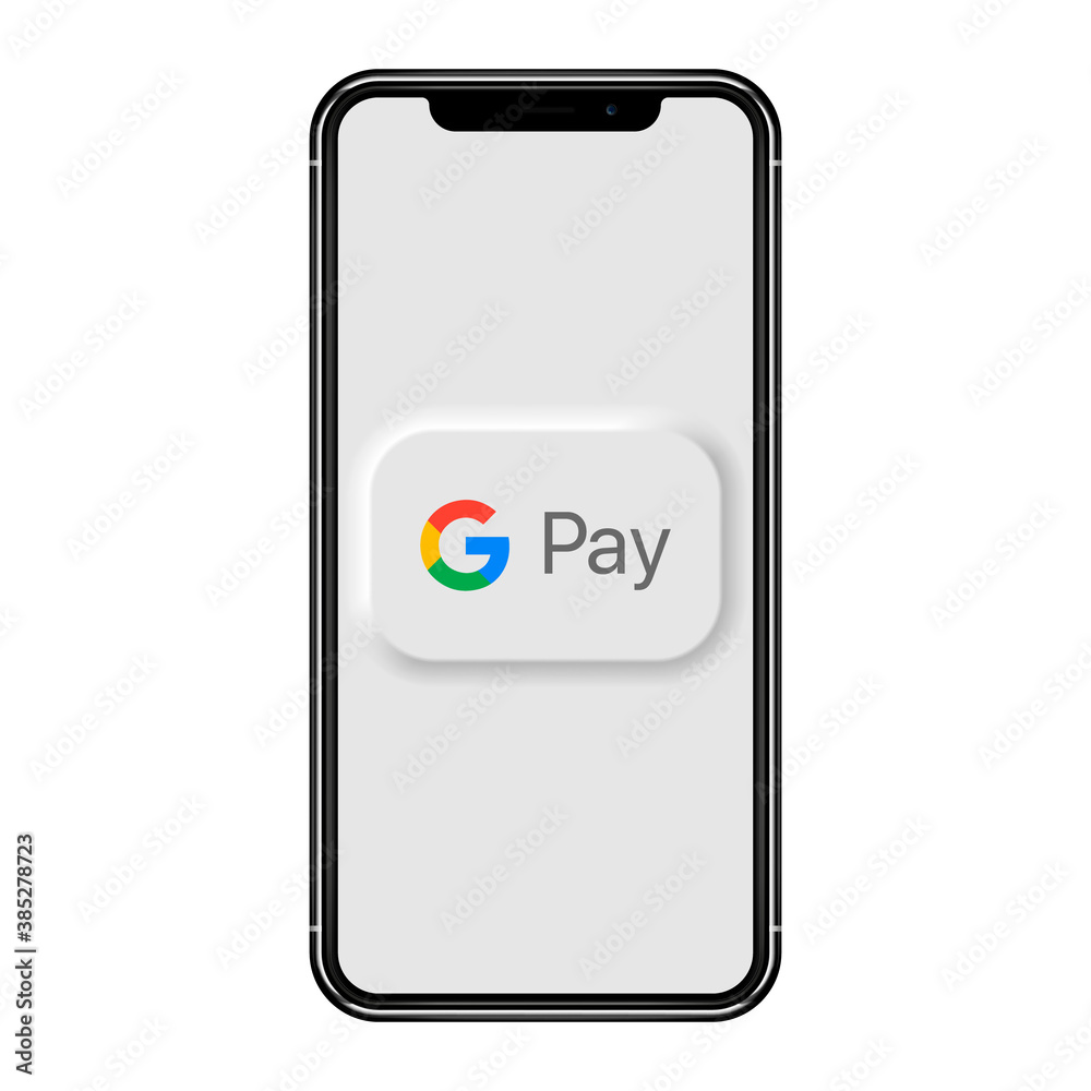 Google pay Contactless wireless pay sign logo. Phone touch nfc payment ...