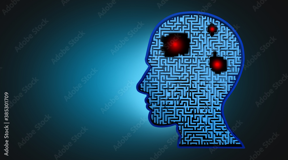 Brain cancer concept and malignant tumor symbol as a neurology and ...