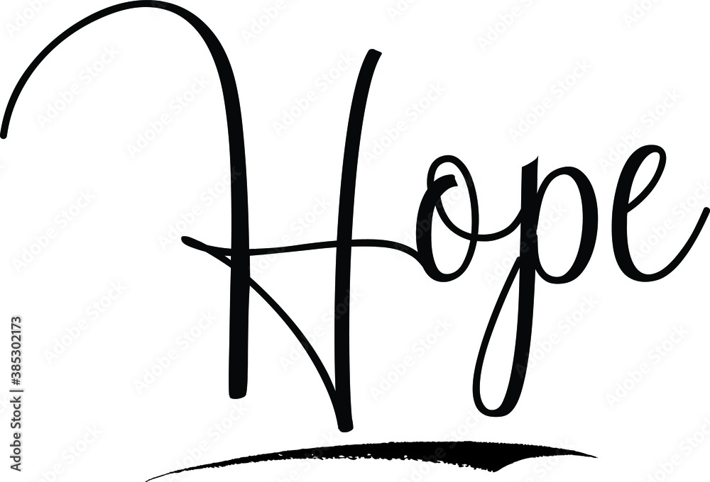 Hope Cursive Calligraphy Text Black Color Text On White Background ...