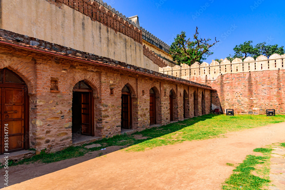 Ruins at Kumbhalgarh fort, a Mewar fortress built on Aravalli Hillsby ...