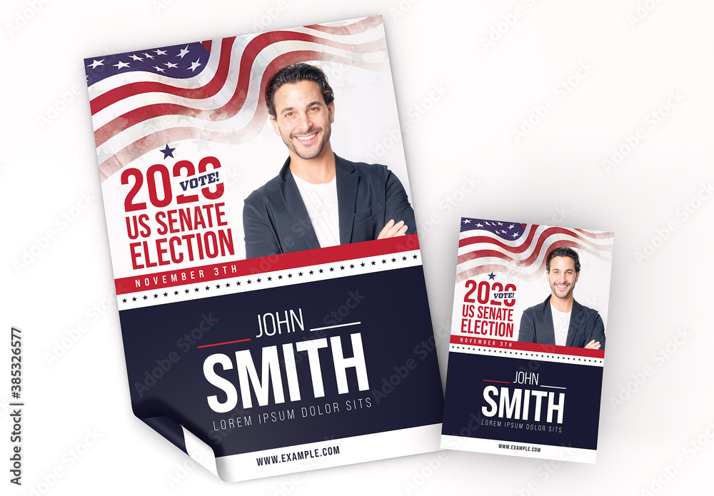 Election Poster and Flyer Set Stock Template | Adobe Stock