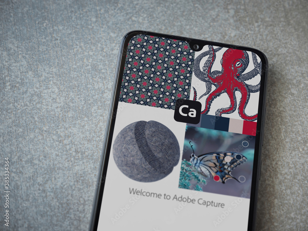 Adobe Capture - Vector and Pattern Maker app launch screen with logo on ...