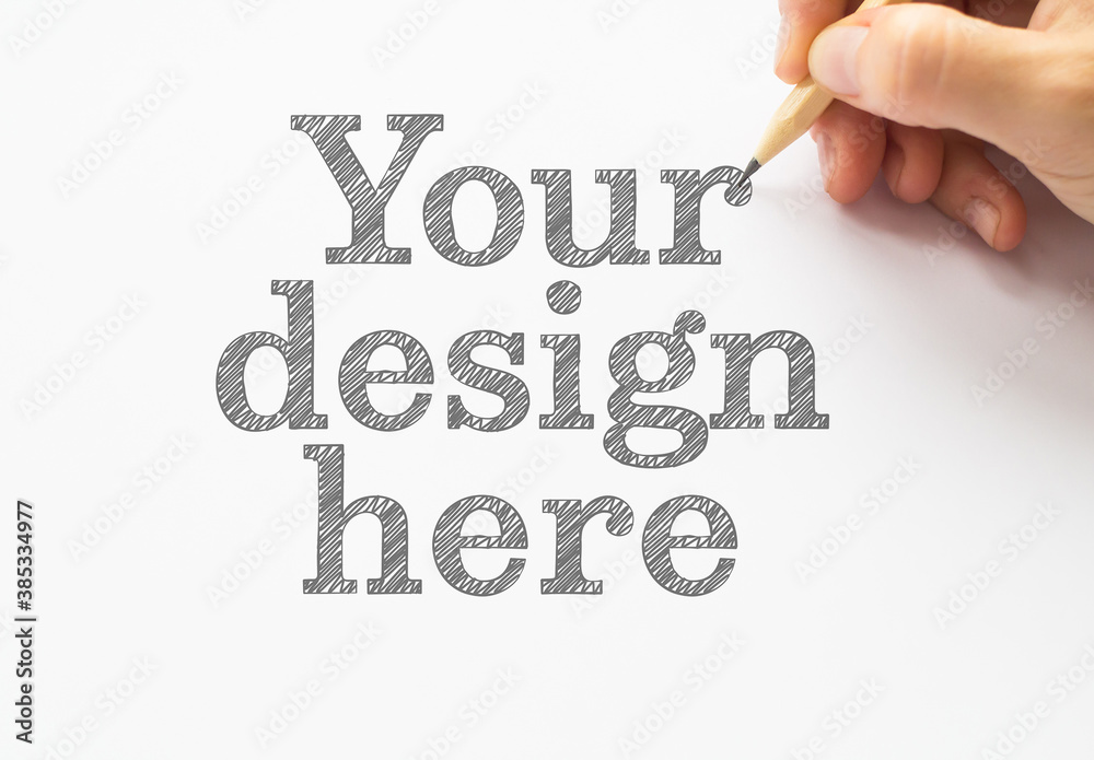 Hand Drawing on Paper Mockup Stock Template | Adobe Stock